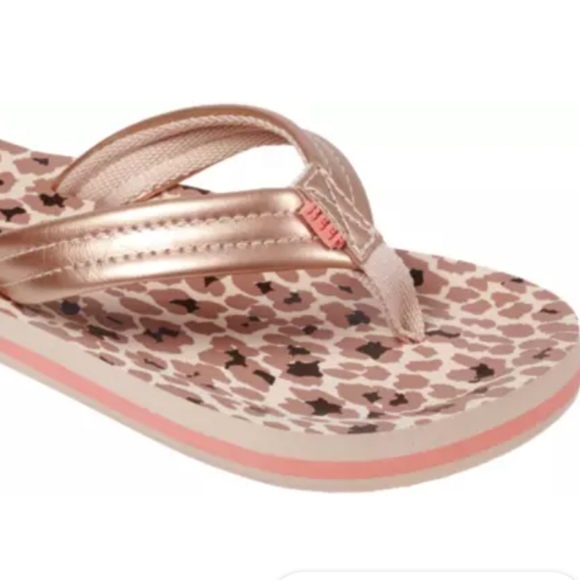Reef | Shoes | New Reef Kids Ahi Cheetah Flip Flops Sz 45 | Poshmark